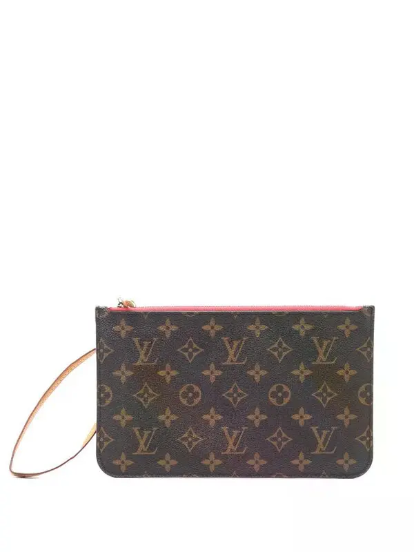 LOUIS VUITTON 2015 Monogram Neverfull Mm Pouch - Brown