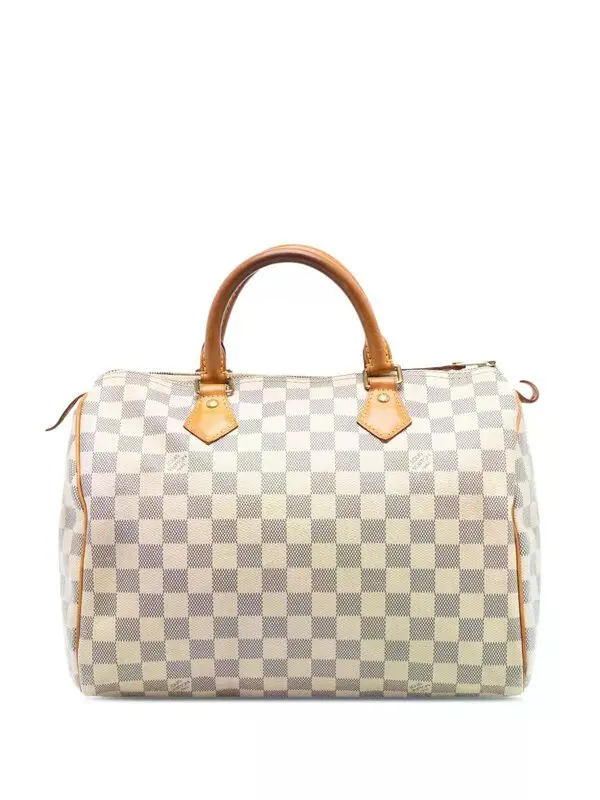 LOUIS VUITTON 2014 Damier Azur Speedy 30 Boston Bag - White