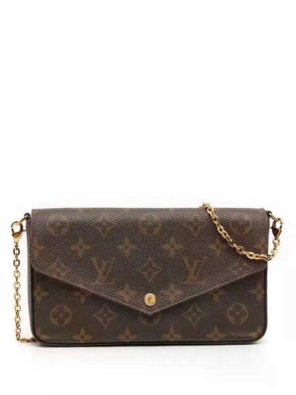 LOUIS VUITTON 2020 Monogram Pochette Felicie Crossbody Bag - Brown