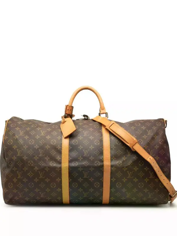 LOUIS VUITTON 1990 Monogram Keepall Bandouliere 60 Travel Bag - Brown