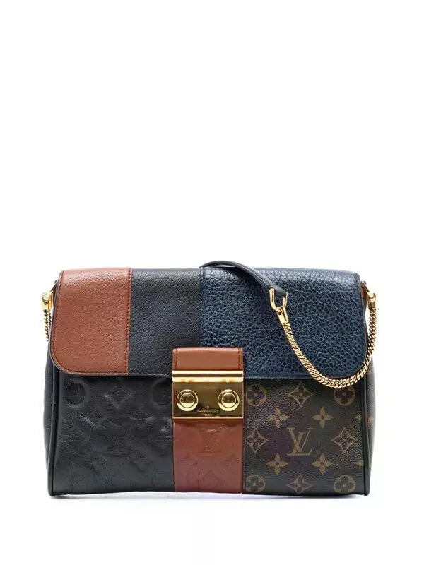 LOUIS VUITTON 2011 Limited Edition Monogram Blocks Pochette Plate Shoulder Bag - Black