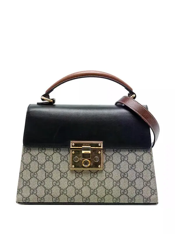 Gucci 2016-2025 Small Gg Supreme Padlock Satchel - Brown