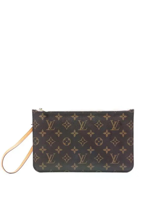 LOUIS VUITTON 2015 Monogram Neverfull Mm Pouch - Brown