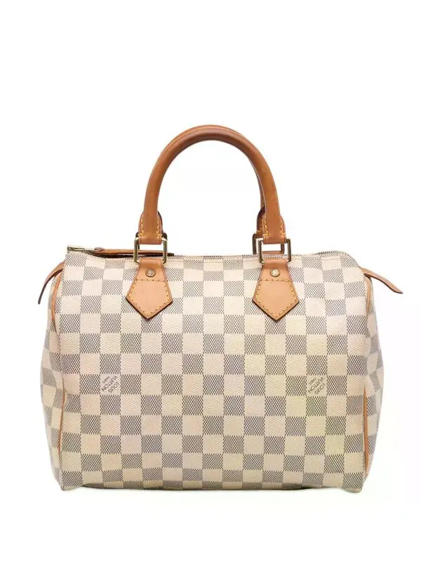 LOUIS VUITTON 2013 Damier Azur Speedy 25 Boston Bag - White