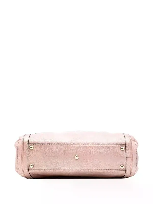 Gucci Metallic Pebbled Calfskin Bella Satchel - Pink