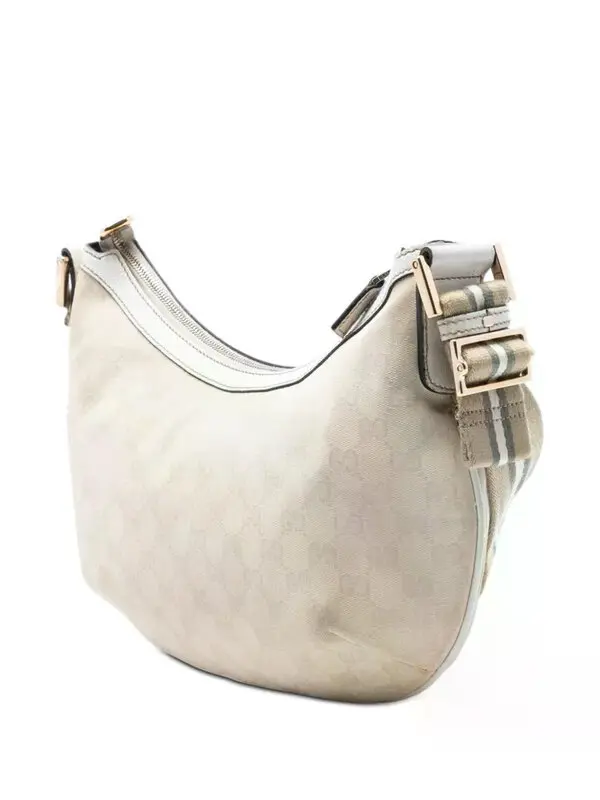 Gucci Gg Canvas Web Crossbody Bag - White
