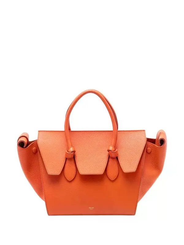 Celine 2015 Small Grained Calfskin Tie Knot Handbag - Orange