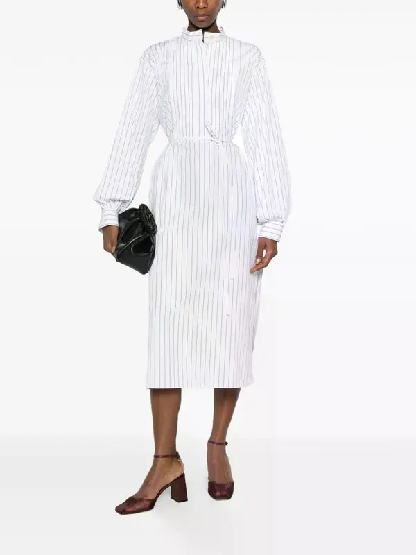 JIL SANDER Striped Midi Shirt Dress