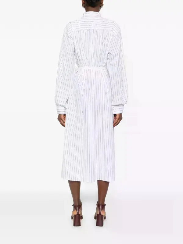 JIL SANDER Striped Midi Shirt Dress