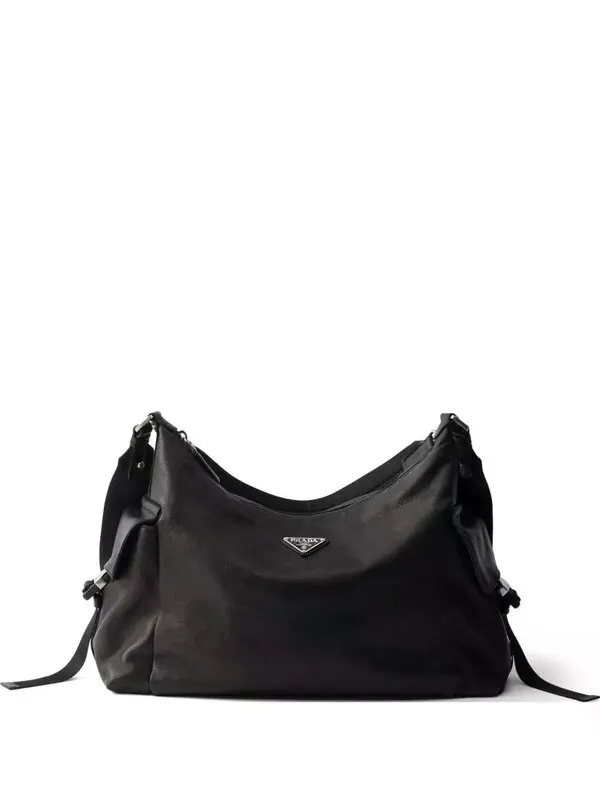 Prada Explore Leather Shoulder Bag - Black