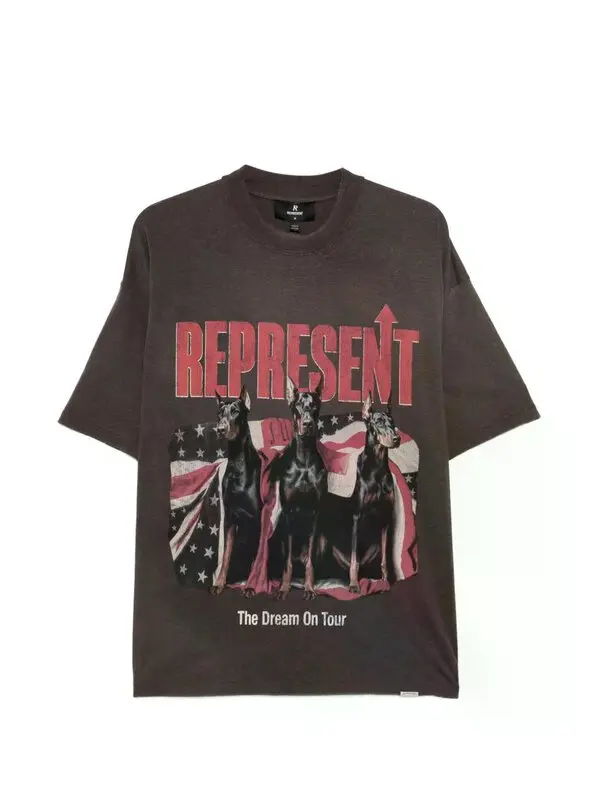 REPRESENT Dream On Tour Dog-graphic T-shirt - Brown