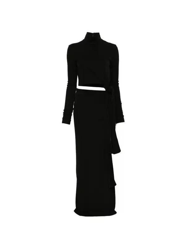Sportmax Spxscout Tie-detail Maxi Dress - Black