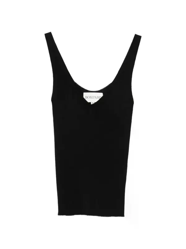 Eric Bompard Ribbed V-neck Vest - Black