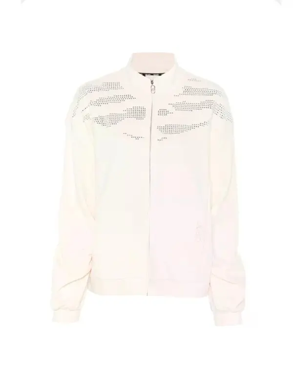 Liu Jo Embellished Zip-up Sweatshirt - Neutrals