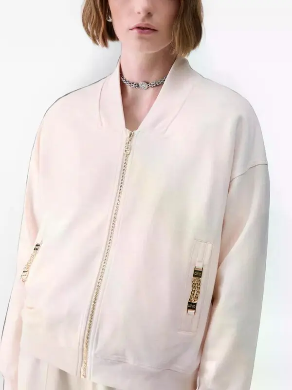 Liu Jo Milano Stitch Jersey Sweatshirt With Zip And Chain Details