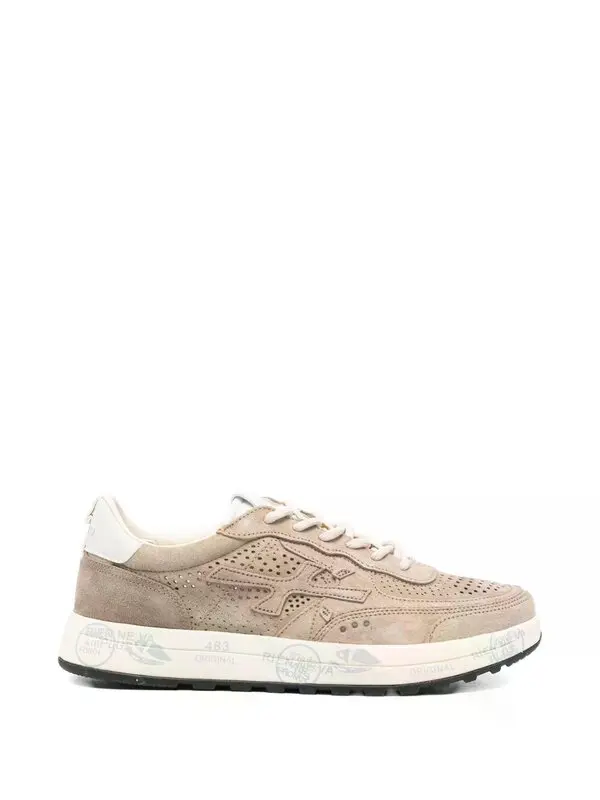 Premiata Nous Perforated-detail Sneakers - Neutrals
