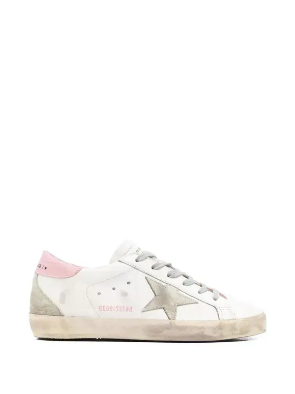 GOLDEN GOOSE Star Appliqué Leather Sneakers - White