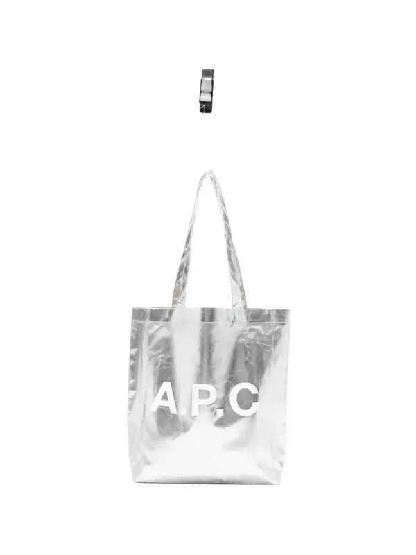 A.p.c. Logo-print Tote Bag - Silver