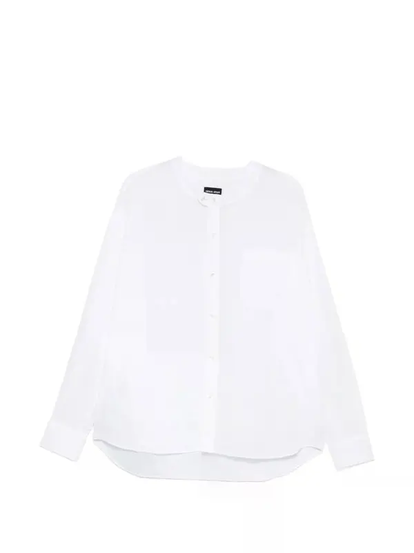 Giorgio Armani Pocket Collarless Shirt - White