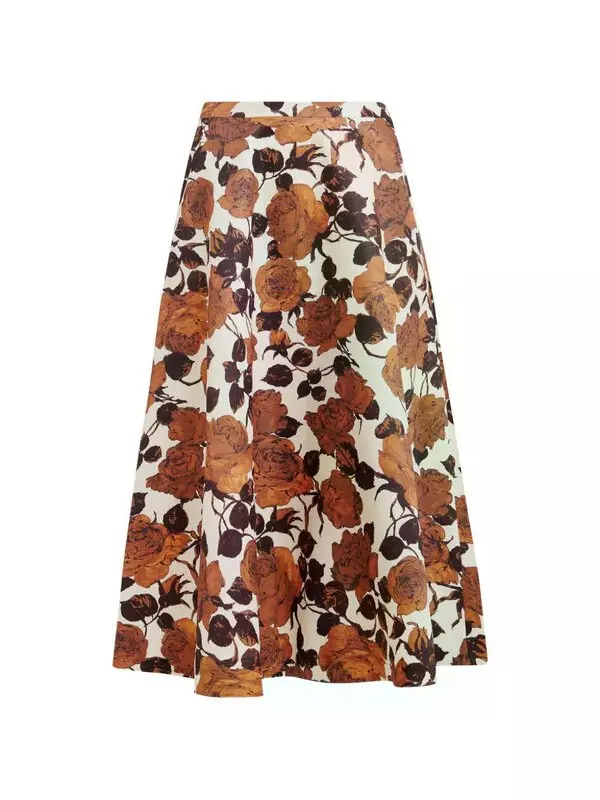Essentiel Antwerp Floral-print A-line Midi Skirt - Neutrals