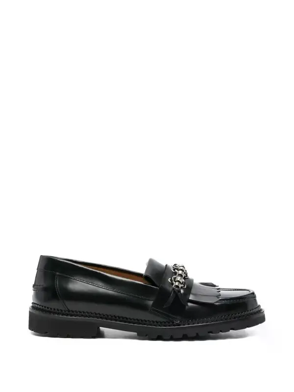 TOGA VIRILIS Leather Loafers With Chain And Tassel Detail