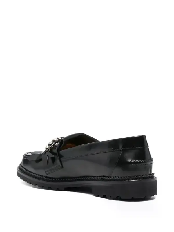 TOGA VIRILIS Leather Loafers With Chain And Tassel Detail