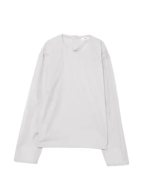 RIER Niløs Long Sleeve Shirt With Button Back Detail - Grey