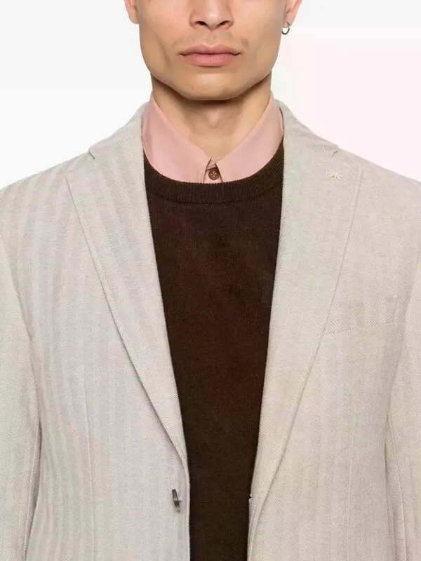 MANUEL RITZ Buttoned Pocket Blazer - Neutrals
