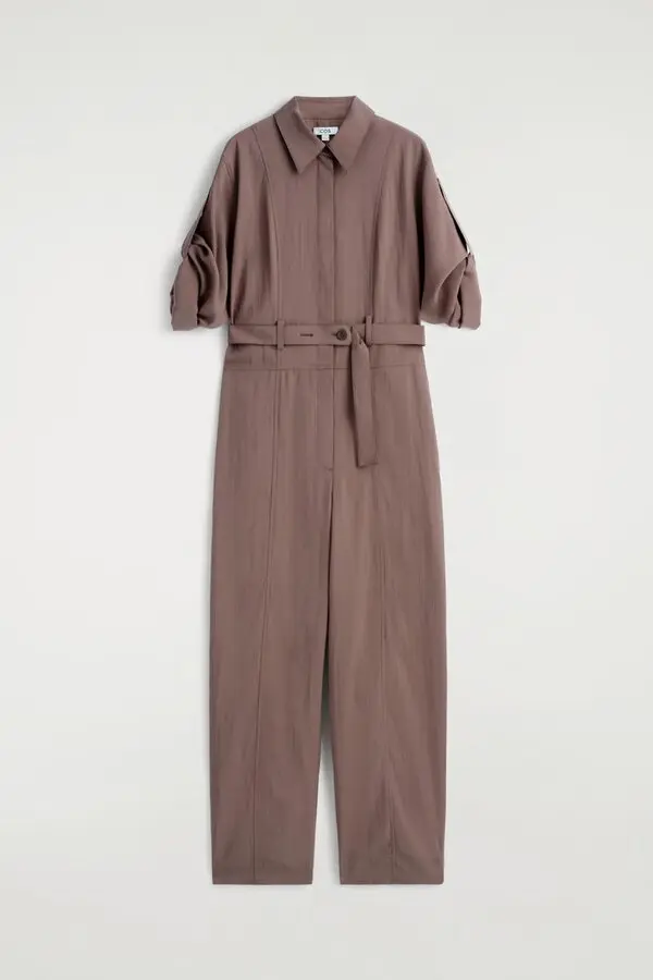 Cos Belted Modal Coverall - Brown