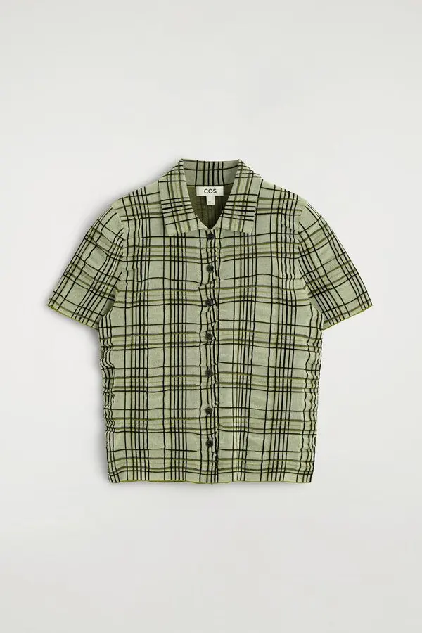Cos Checked Cotton-jacquard Shirt