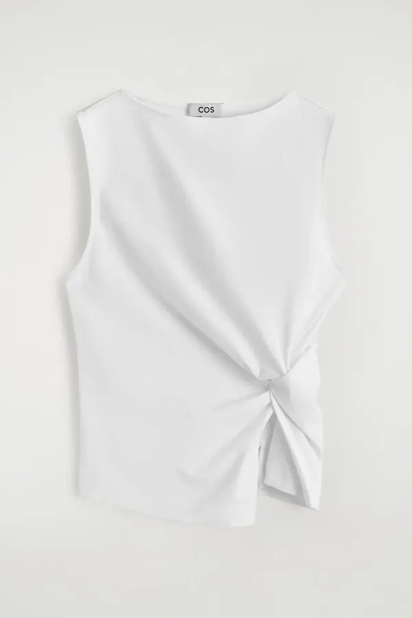Cos Twist-detail Jersey Top - White