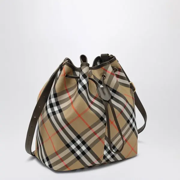 Burberry Medium Bucket Bag With Check Pattern