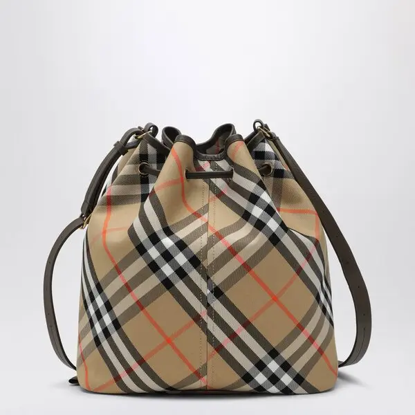 Burberry Medium Bucket Bag With Check Pattern