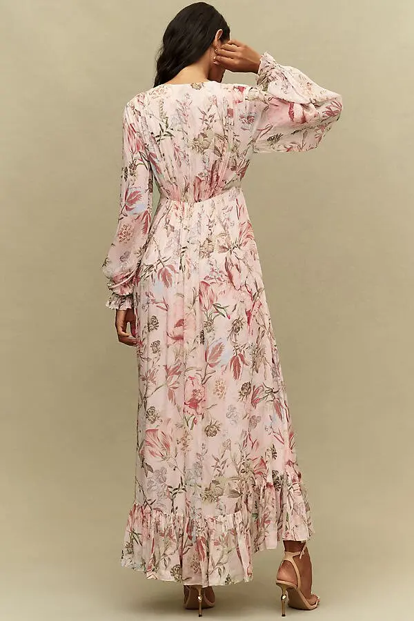 Hemant & Nandita High-low Plunge Maxi Dress