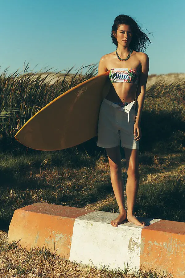 MADE SOME Long Board Shorts - White/navy