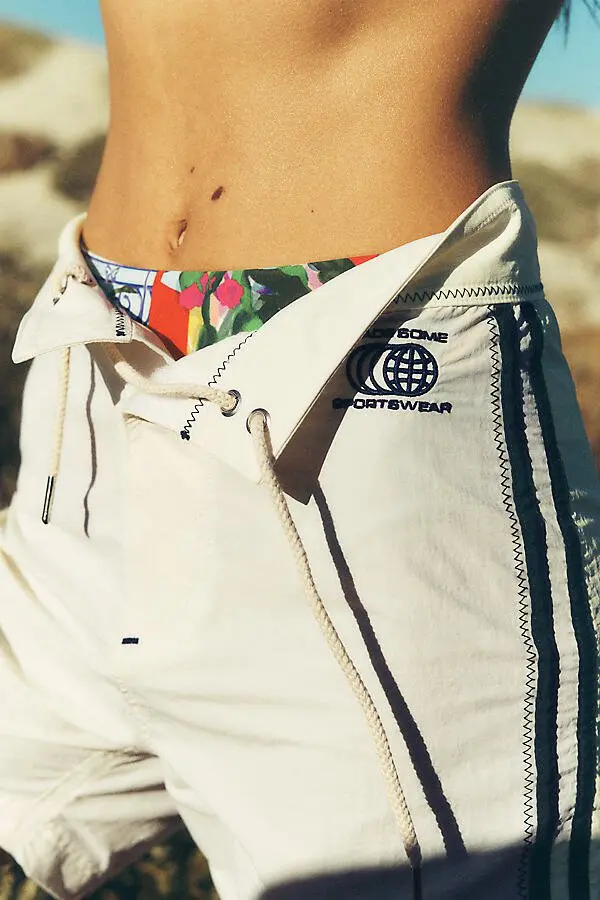 MADE SOME Long Board Shorts - White/navy