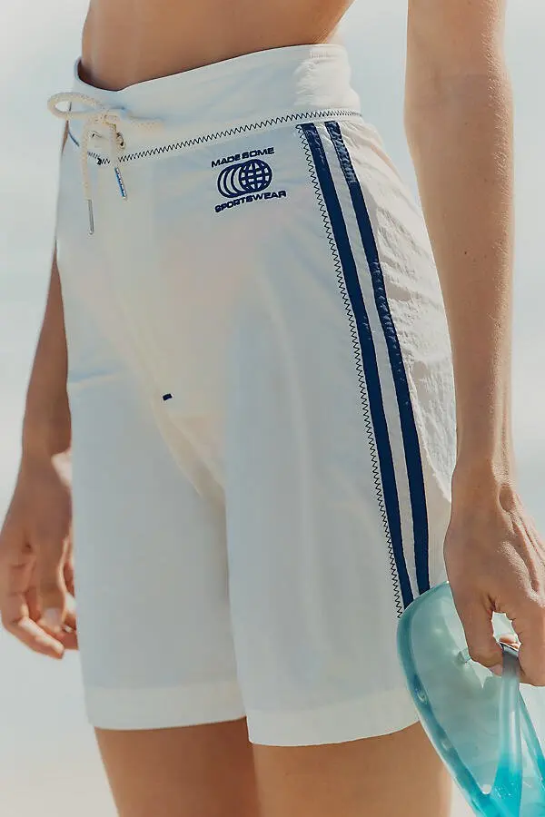 MADE SOME Long Board Shorts - White/navy