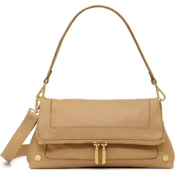 HAMMITT Medium Beverly Leather Shoulder Bag - Toasty Sand/brushed Gold