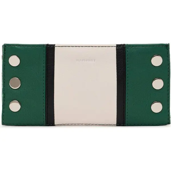 HAMMITT 110 North Studded Leather Wallet - Clubhouse Stripe/silver