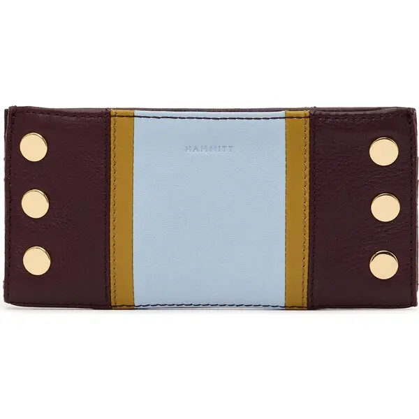 HAMMITT 110 North Studded Leather Wallet - Regatta Stripe/gold