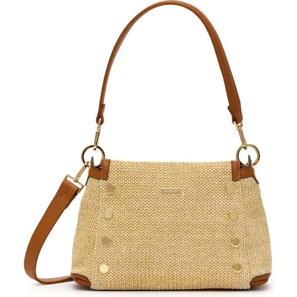 HAMMITT Raffia & Leather Shoulder Bag - Cocoa Raffia/gold