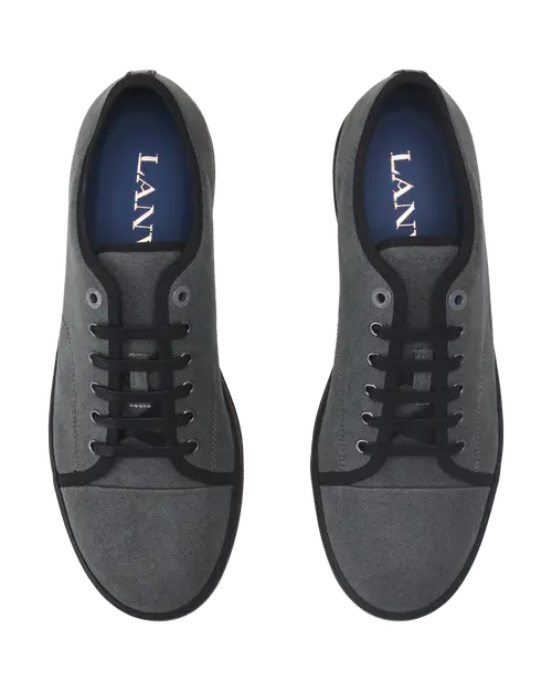 LANVIN Dbb1 Canvas Lace-up Sneakers - Dark Grey