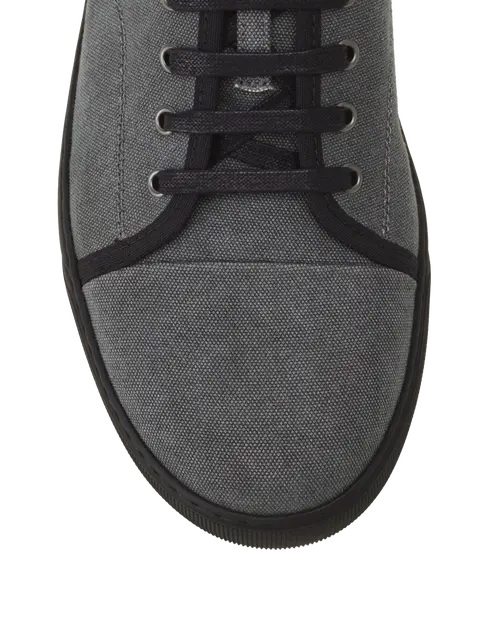 LANVIN Dbb1 Canvas Lace-up Sneakers - Dark Grey