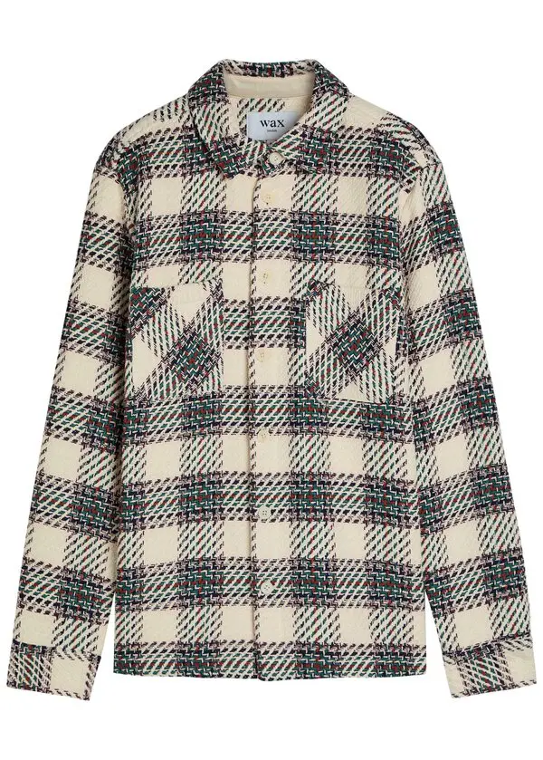 WAX LONDON Whiting Checked Cotton-blend Overshirt - Green