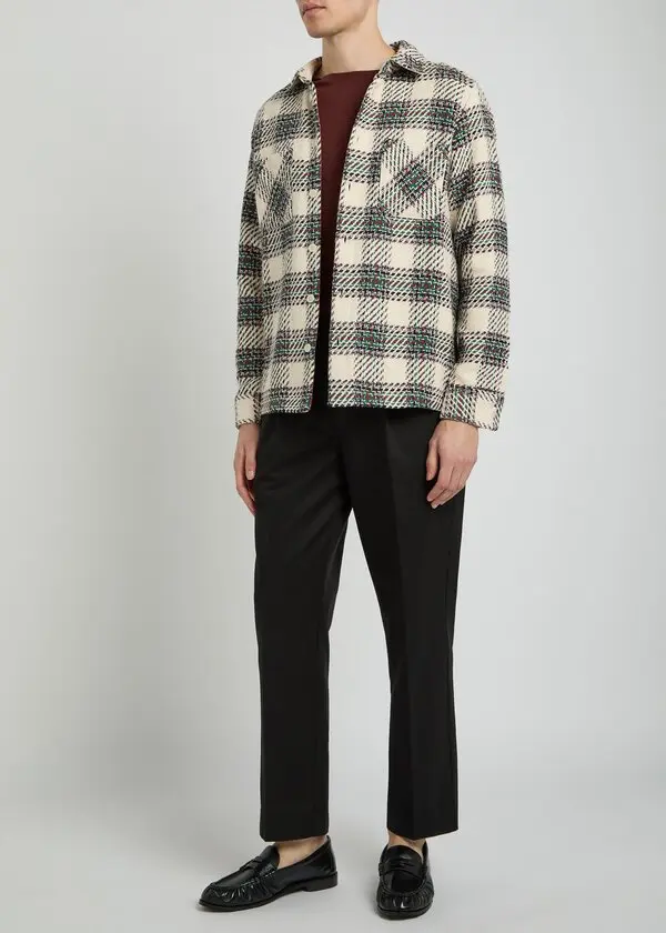 WAX LONDON Whiting Checked Cotton-blend Overshirt - Green