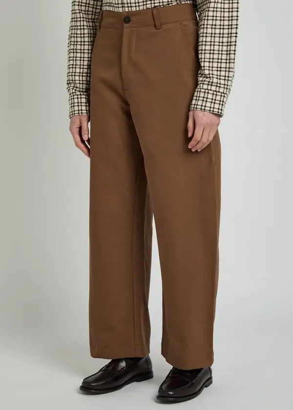 Studio Nicholson Bosworth Curved-leg Cotton Trousers