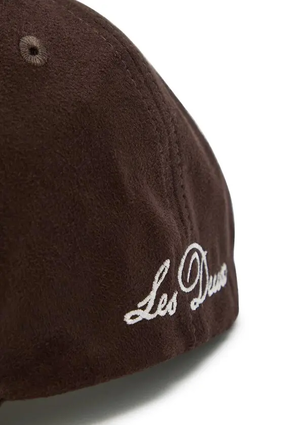 LES DEUX Encore Logo-embroidered Faux Suede Cap - Dark Brown