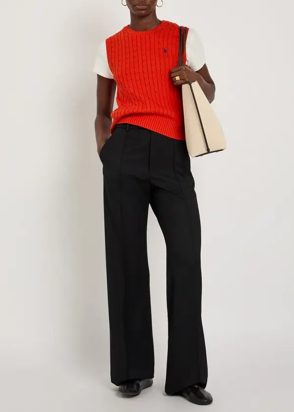 Polo Ralph Lauren Logo-embroidered Cable-knit Cotton Vest
