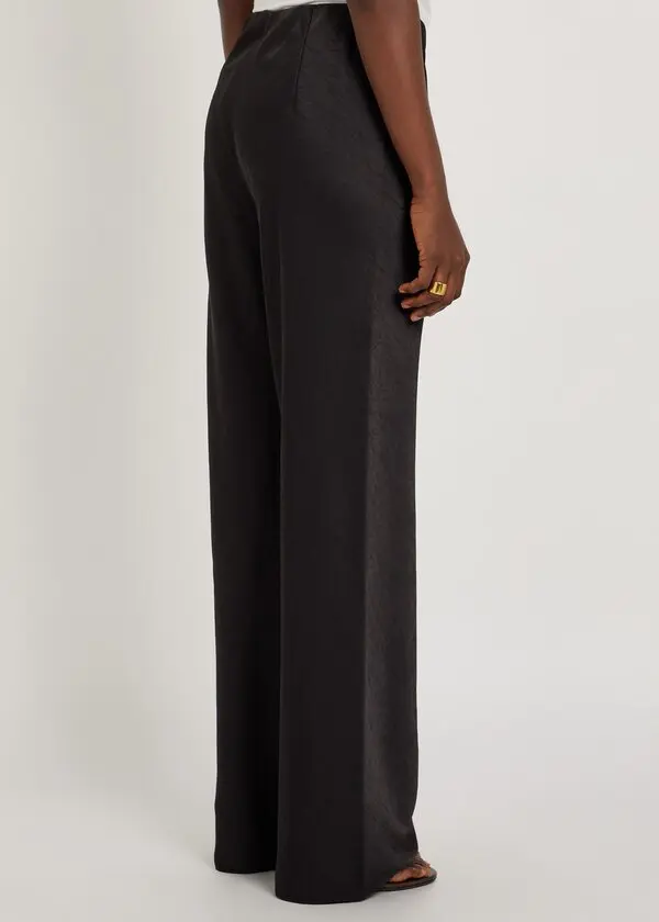Vince Wide-leg Satin Trousers - Black
