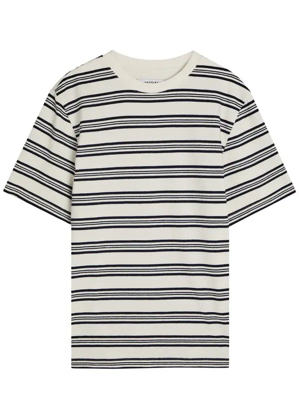 WAX LONDON Dean Striped Textured Cotton T-shirt